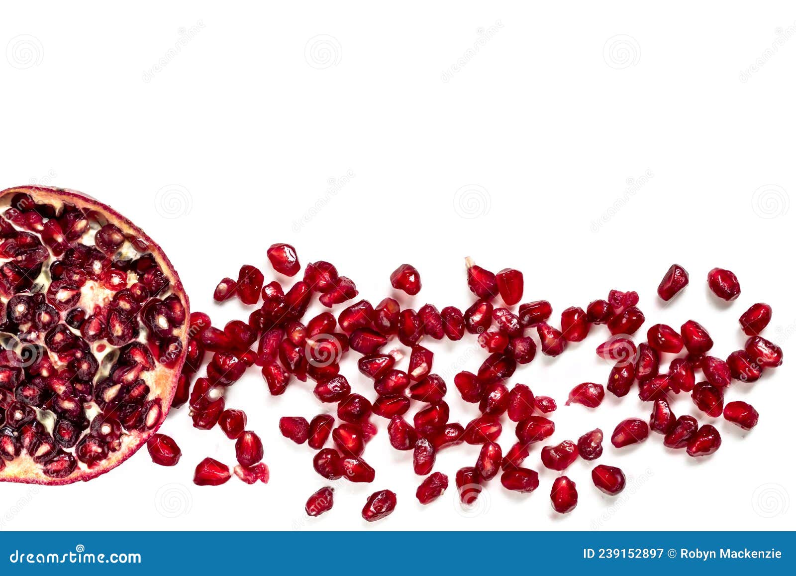 Pomegranate Pearls Over White Background Stock Image - Image of seeds ...