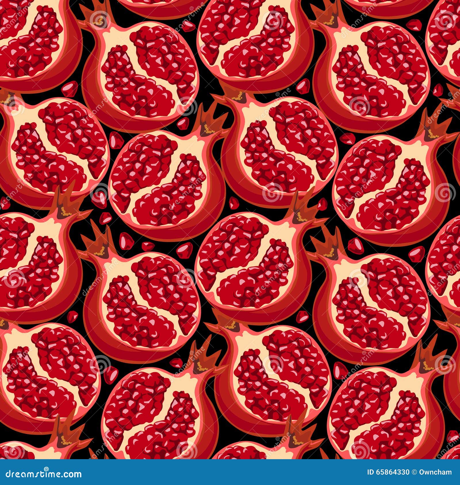 Pomegranate Seamless Pattern Stock Vector - Illustration of print ...