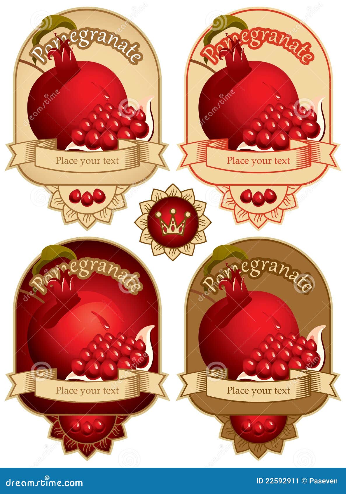 Pomegranate and a slice stock vector. Illustration of leaf - 22592911