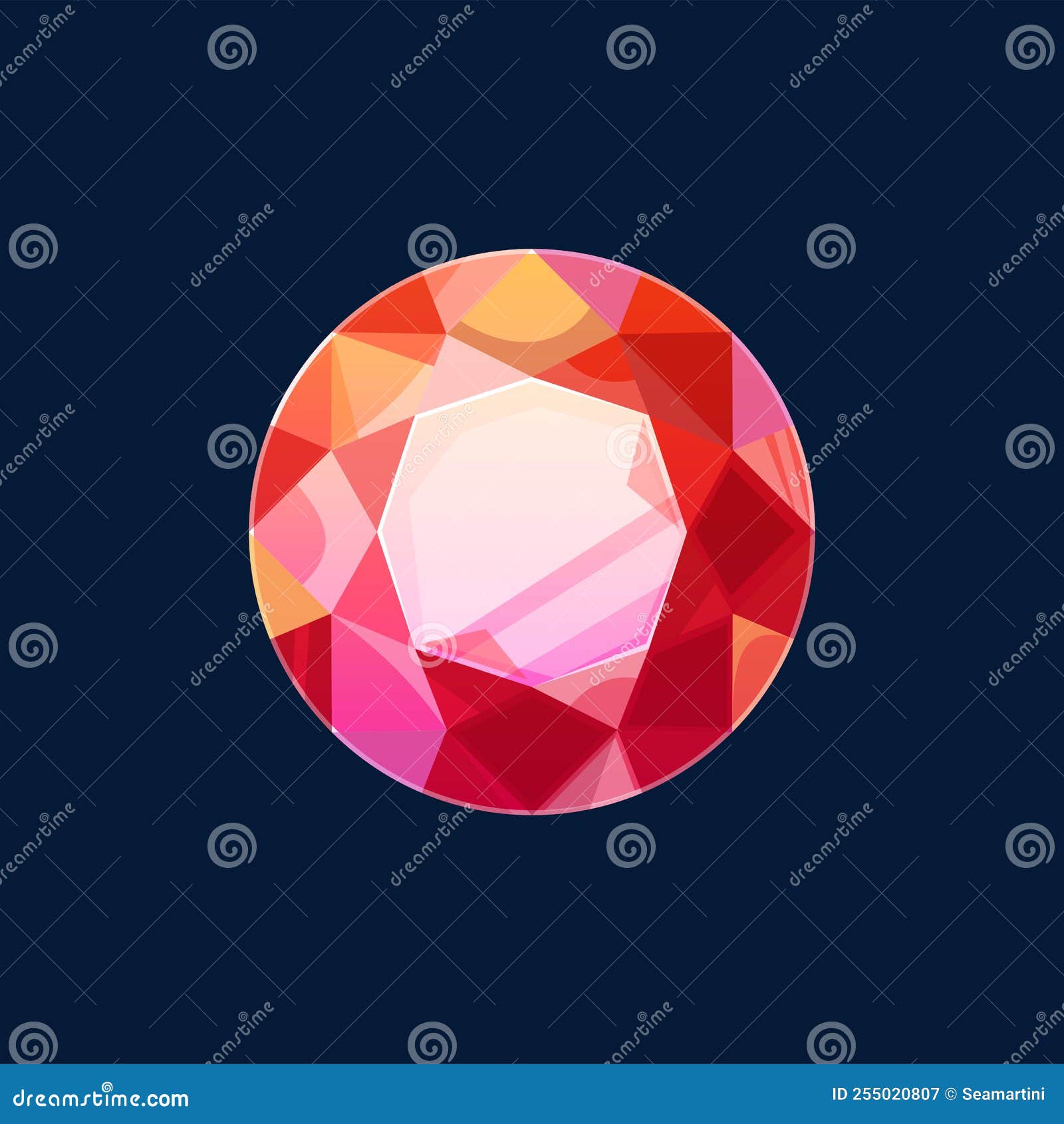 Pomegranate Stone, Fire Opal Ruby Gem Isolated Stock Vector ...