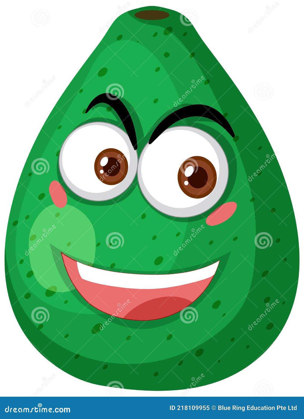 Pomelo Cartoon Character with Happy Face Expression on White Background ...