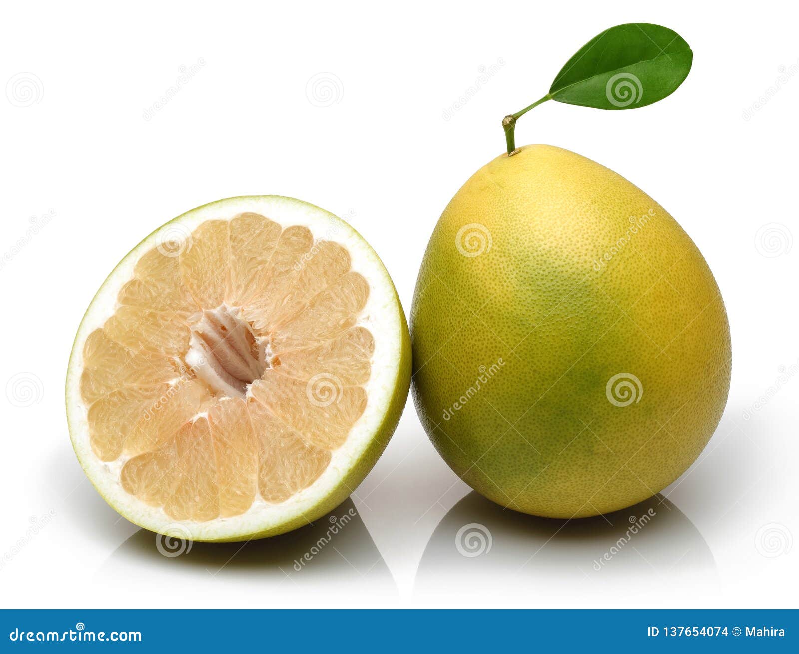 Pomelo Fruit and Slice with Leaf Stock Photo - Image of fresh, juice ...