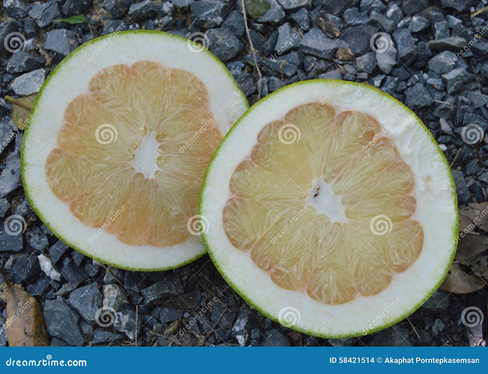 Pomelo Half With Leaf Isolated On White Background With Clipping Path ...