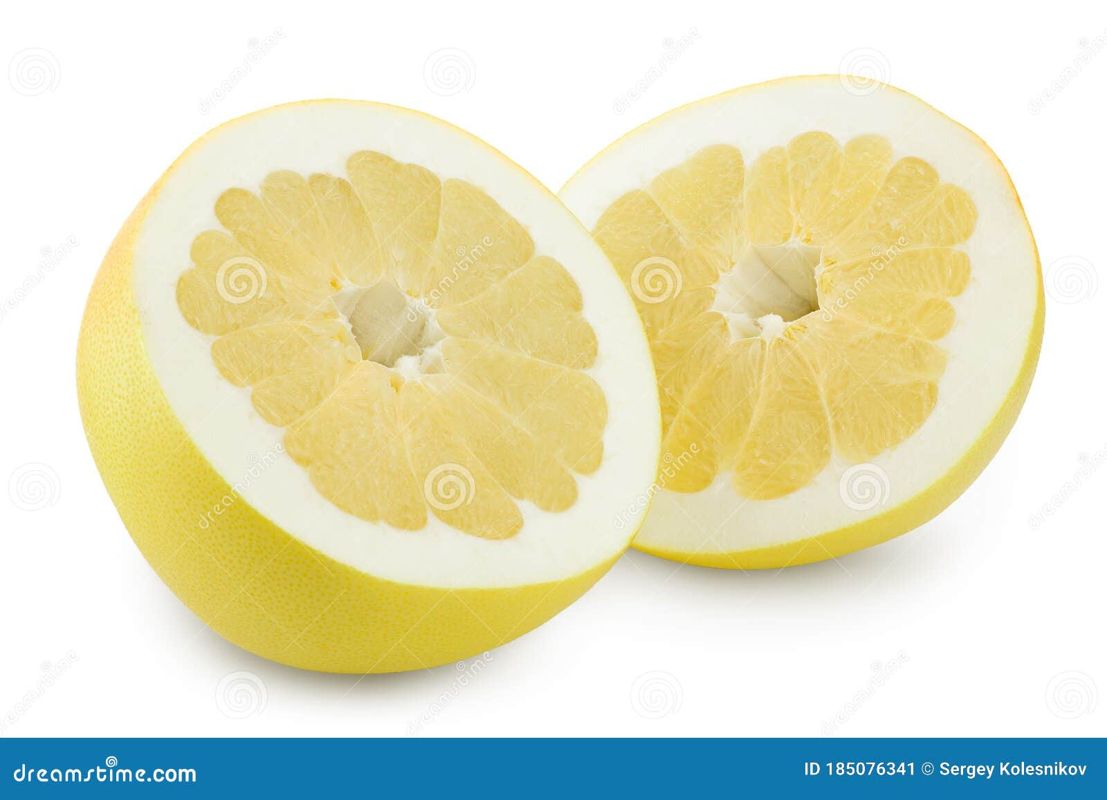 Pomelo Half Isolated On White Background With Clipping Path And Full ...
