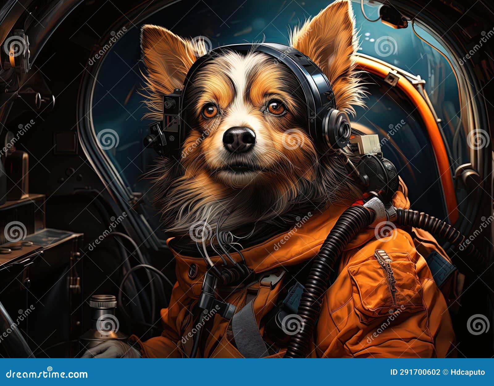 Pomeranian Astronaut Dog in a Space Capsule Stock Photo - Image of ...