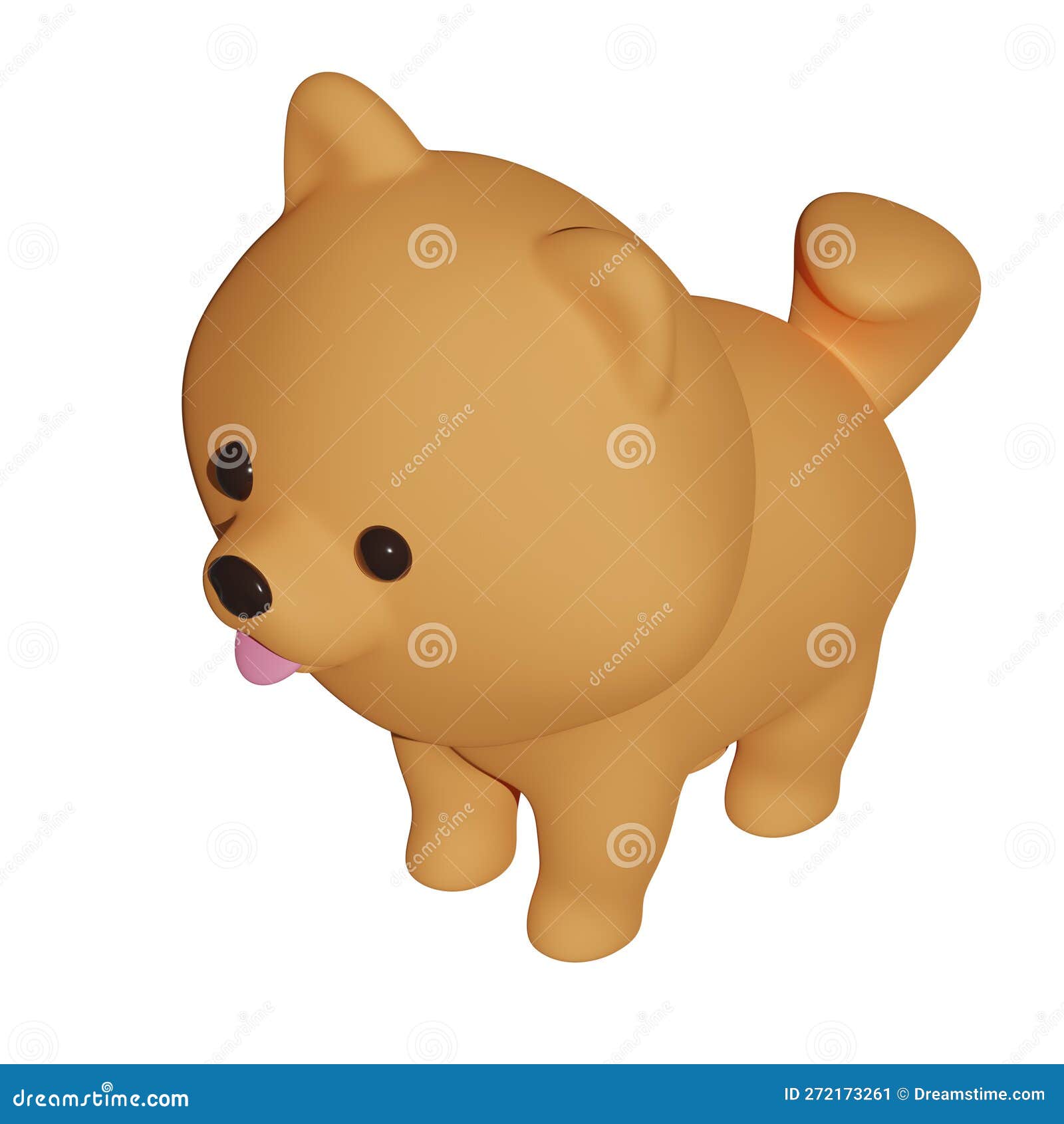 Pomeranian Dog. Isometric View. 3d Rendering Stock Illustration ...
