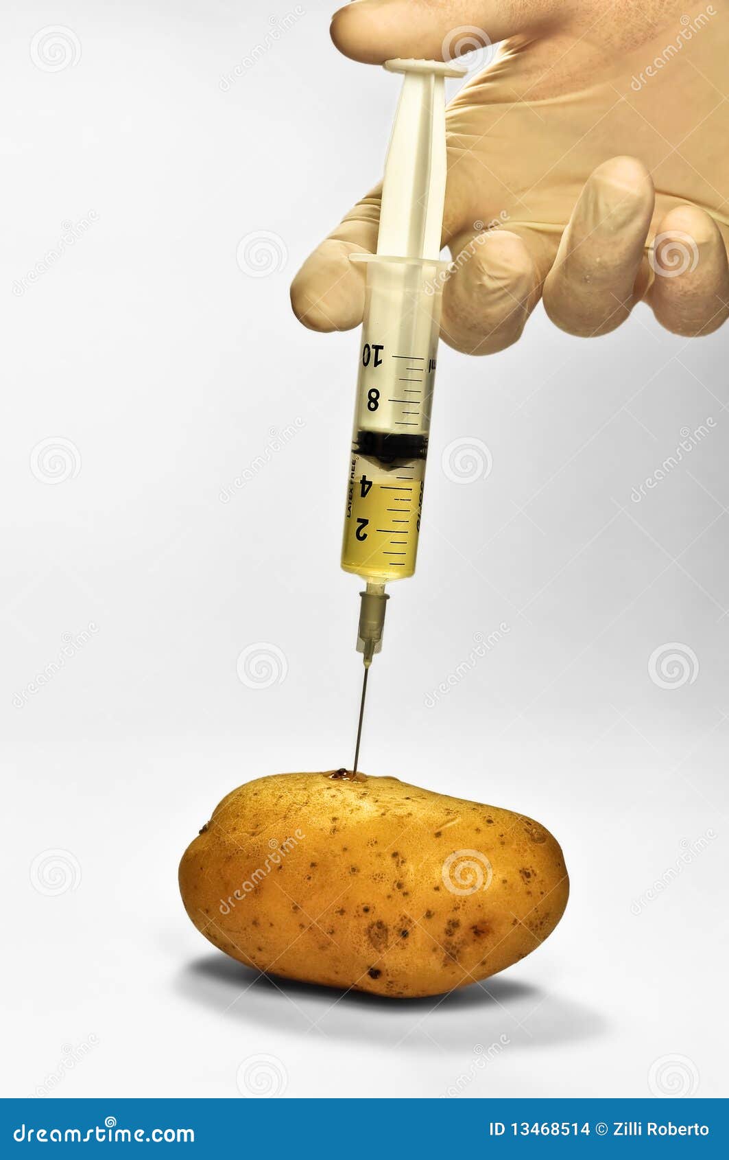 Pomme de terre OGM photo stock. Image du liquide, développement - 13468514