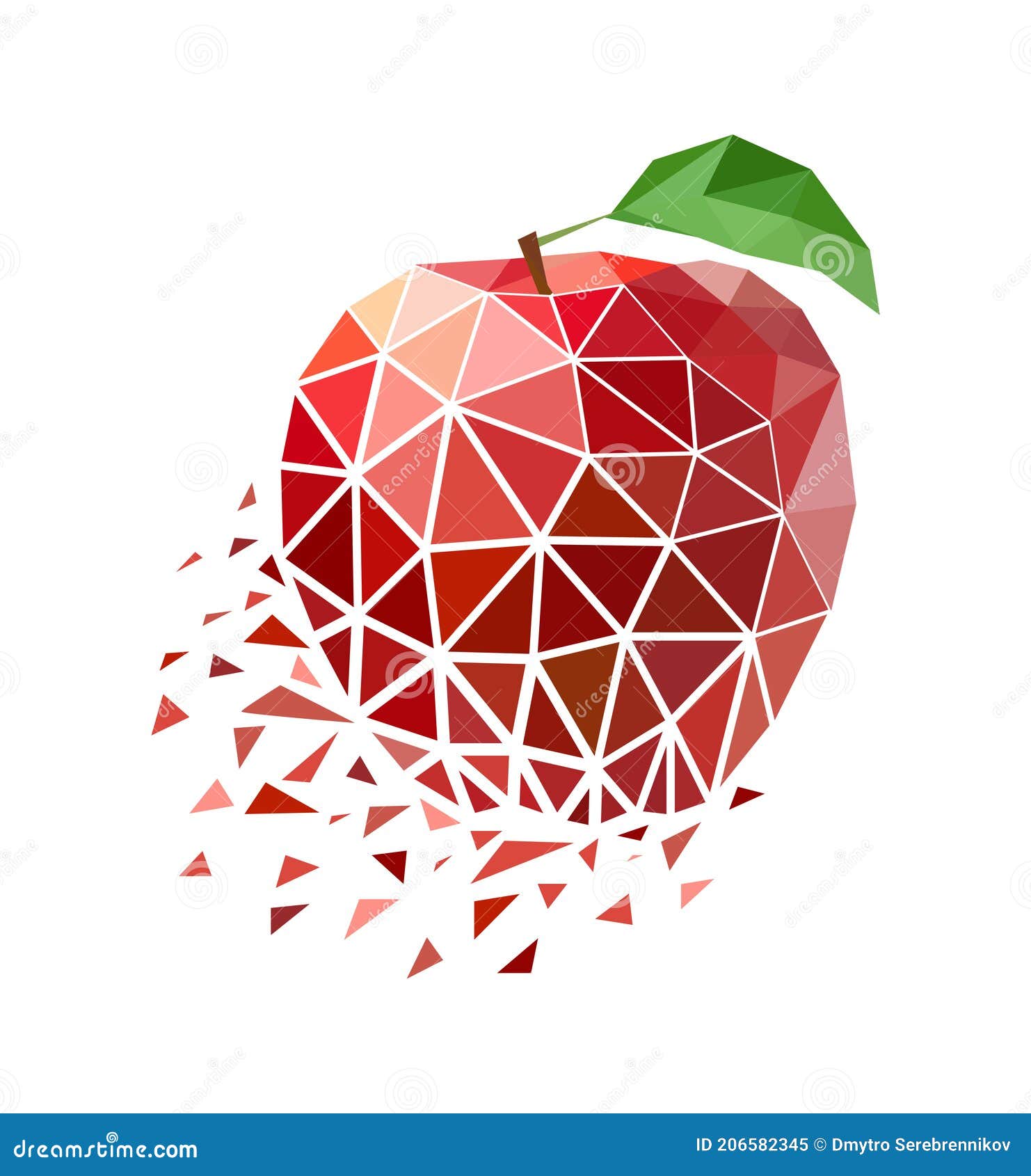 Pomme De Vecteur Dans Le Style Poly Illustration Stock - Illustration ...