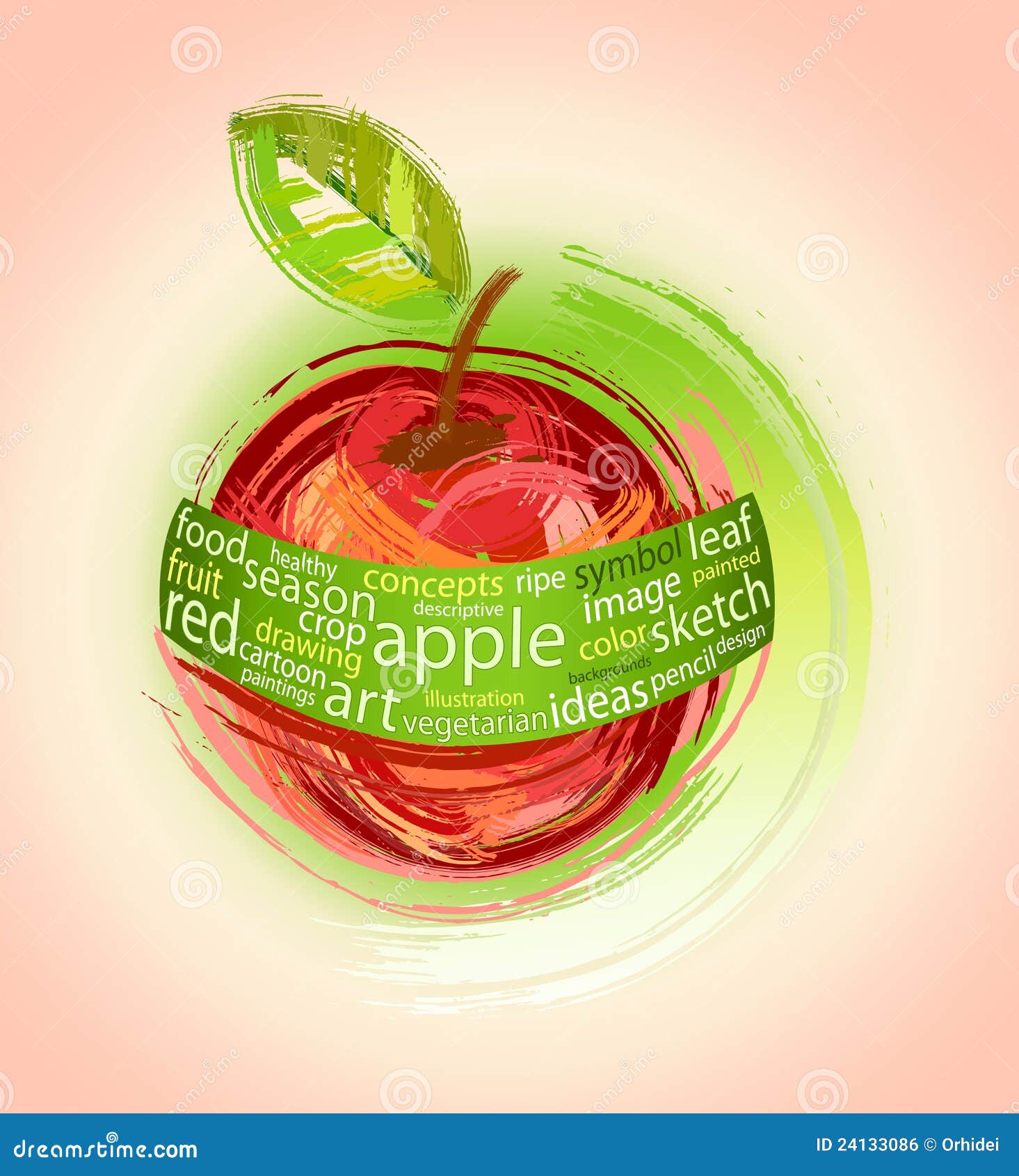 Pomme rouge de dessin illustration de vecteur. Illustration du ...