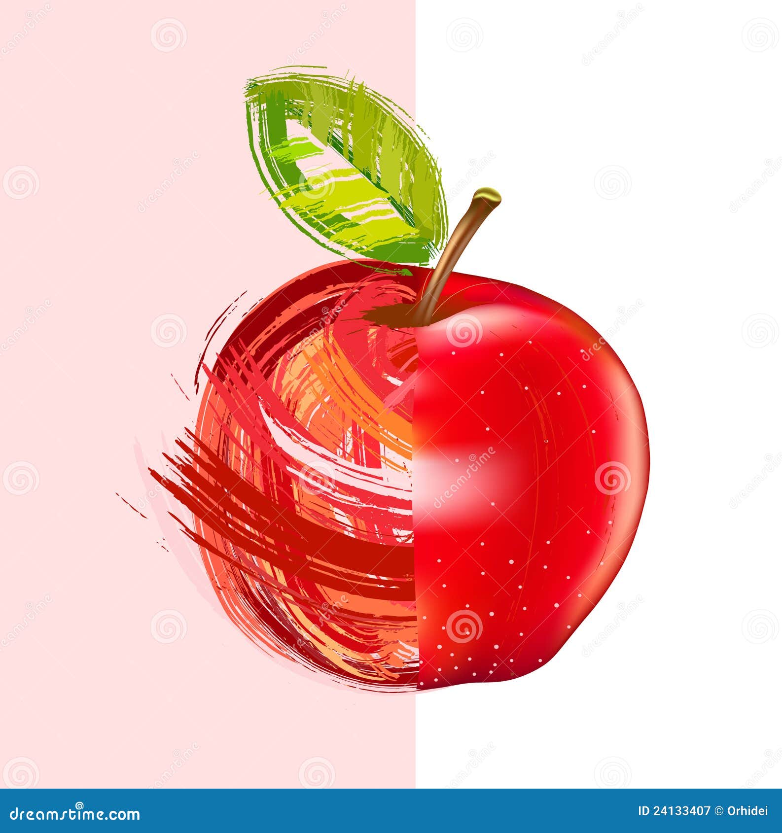 Pomme rouge de dessin illustration de vecteur. Illustration du ...