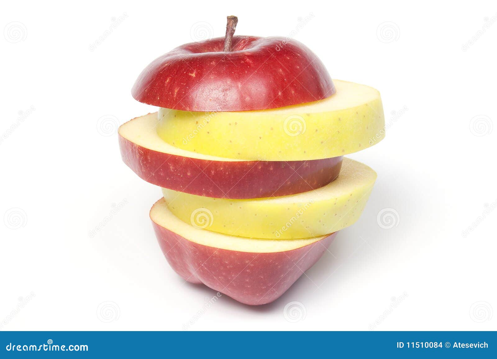 Pomme Two-colour Coupée En Tranches Photo stock - Image du fruits ...