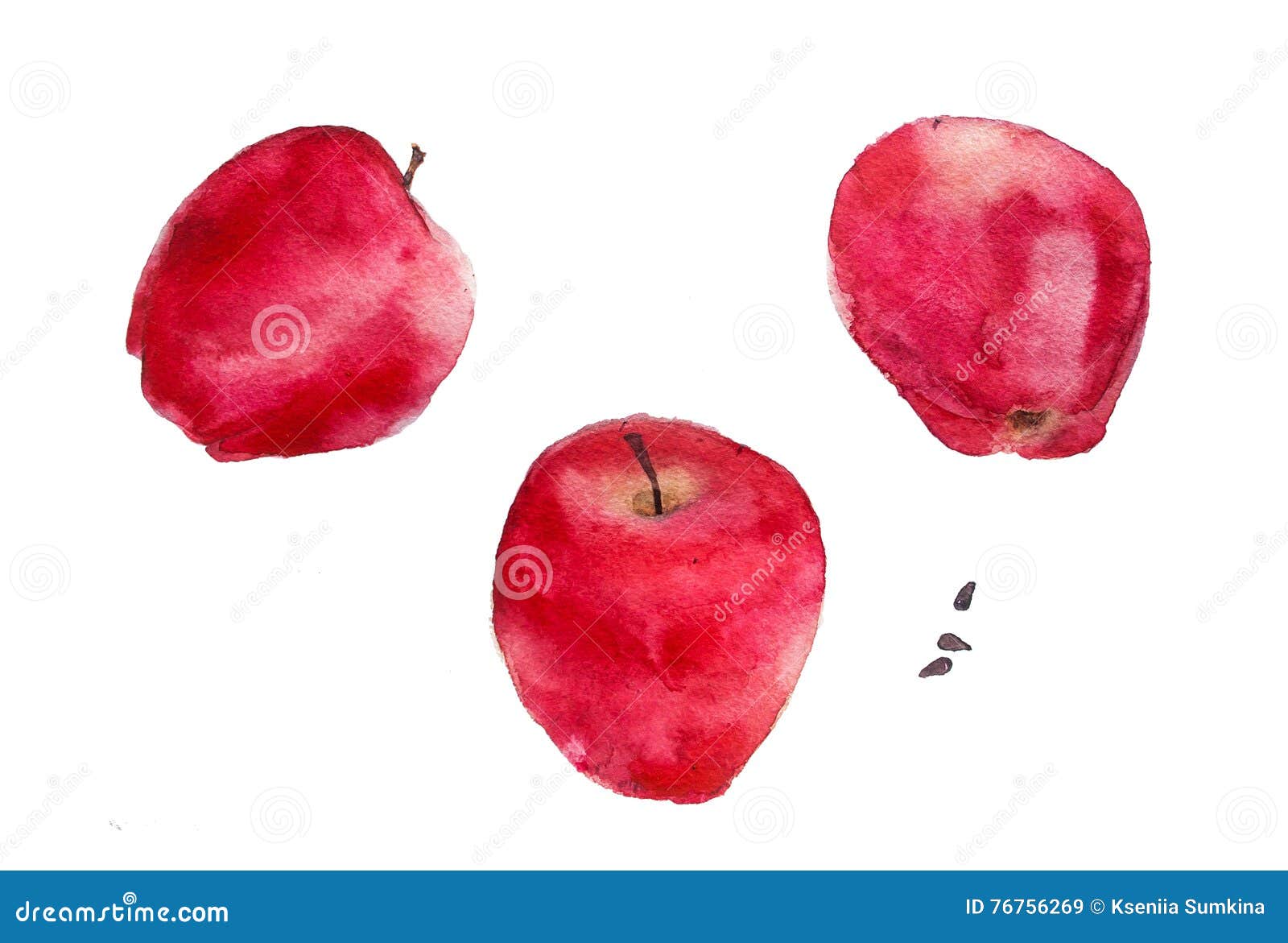Pommes rouges illustration stock. Illustration du objet - 76756269