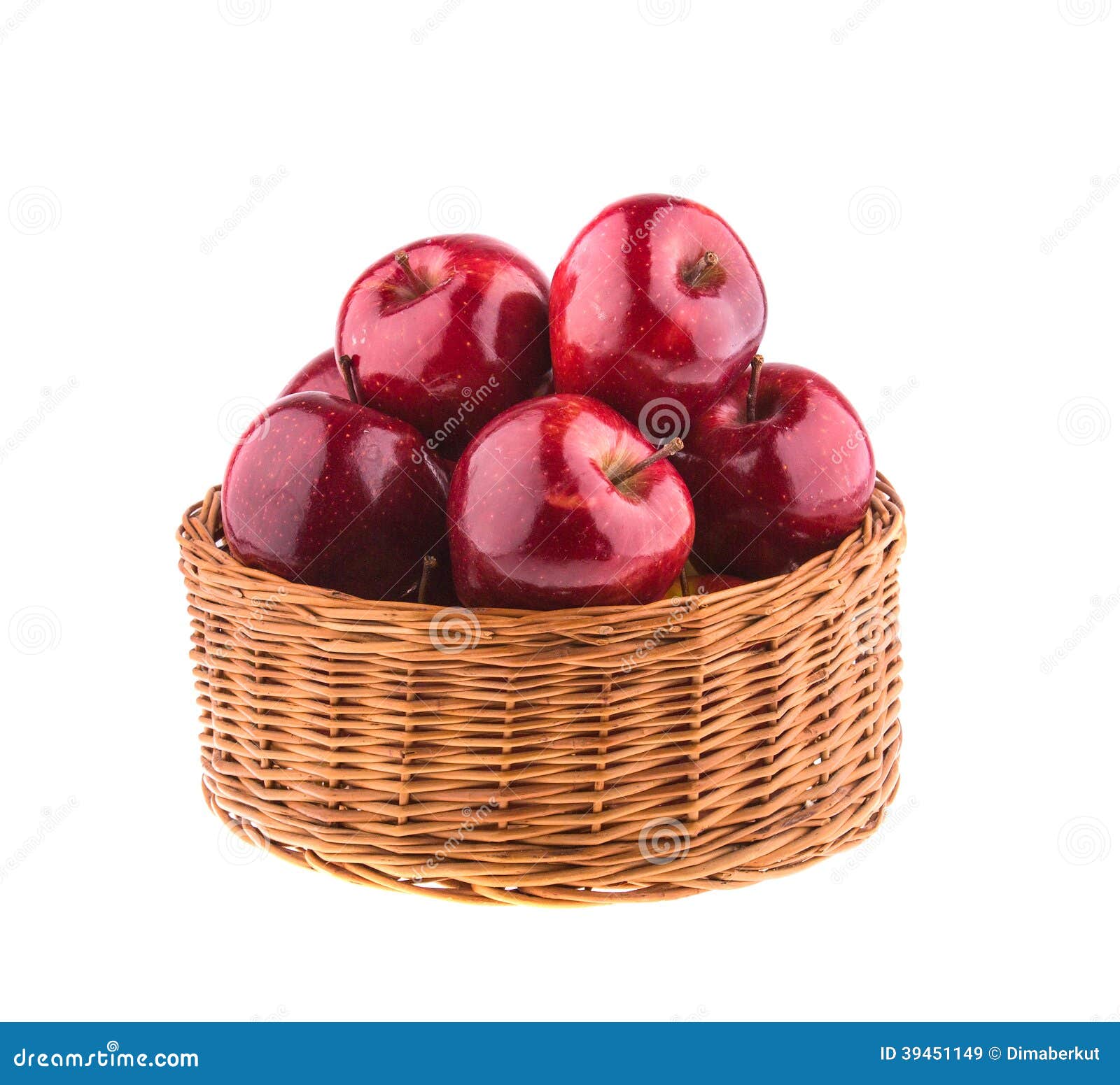 Pommes Rouges Dans Un Panier En Osier Fruit Image stock - Image du ...