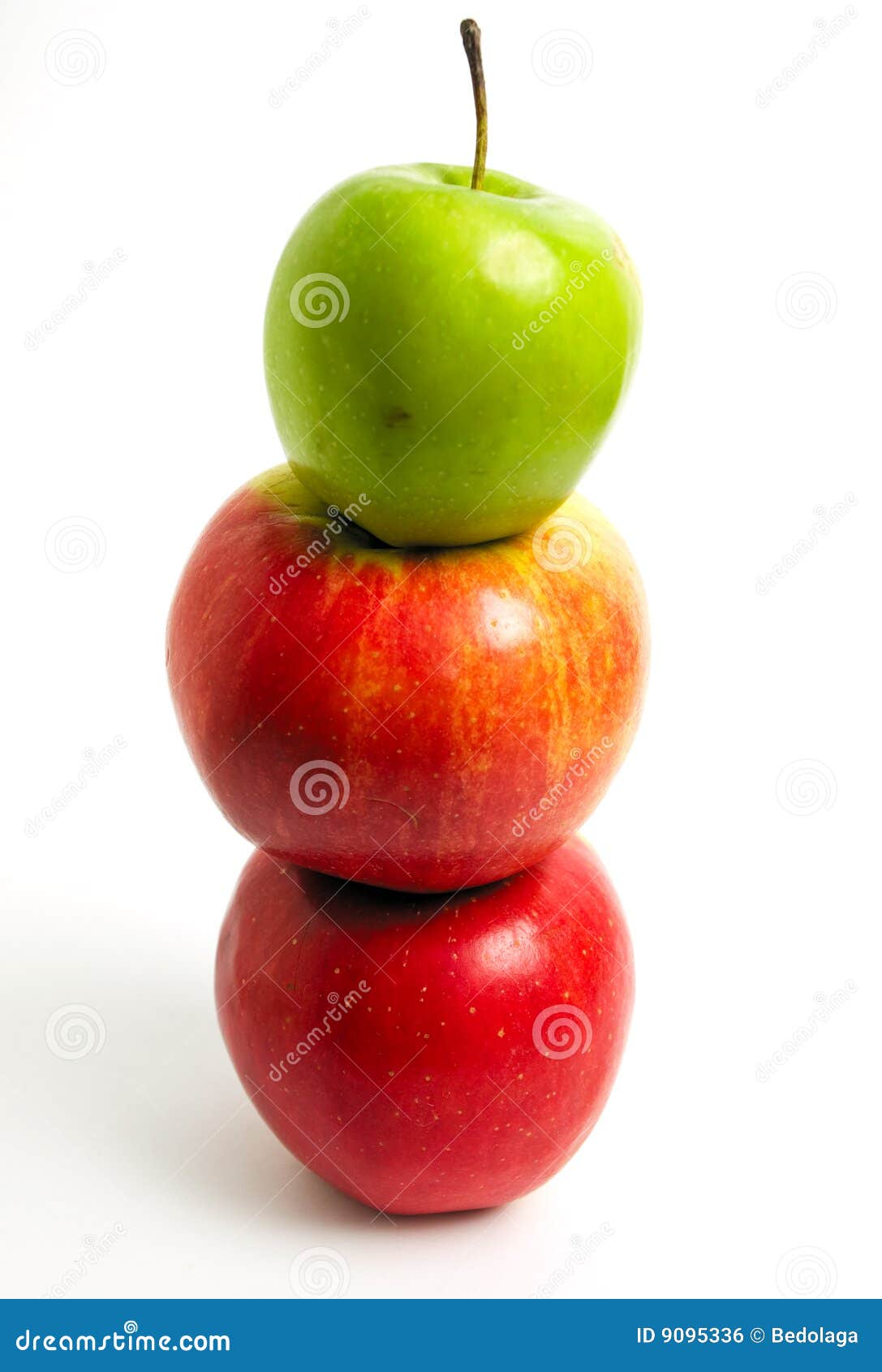 Pommes rouges et vertes photo stock. Image du tête, pétale - 9095336