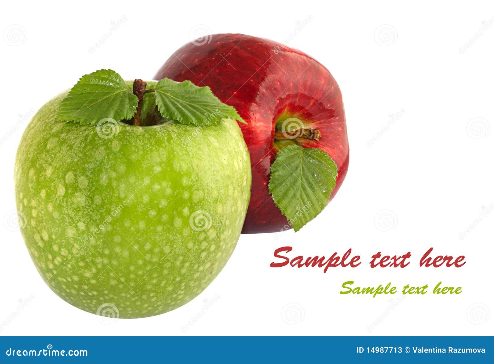 Pommes Vertes Et Rouges Avec Des Lames Image stock - Image du isolement ...