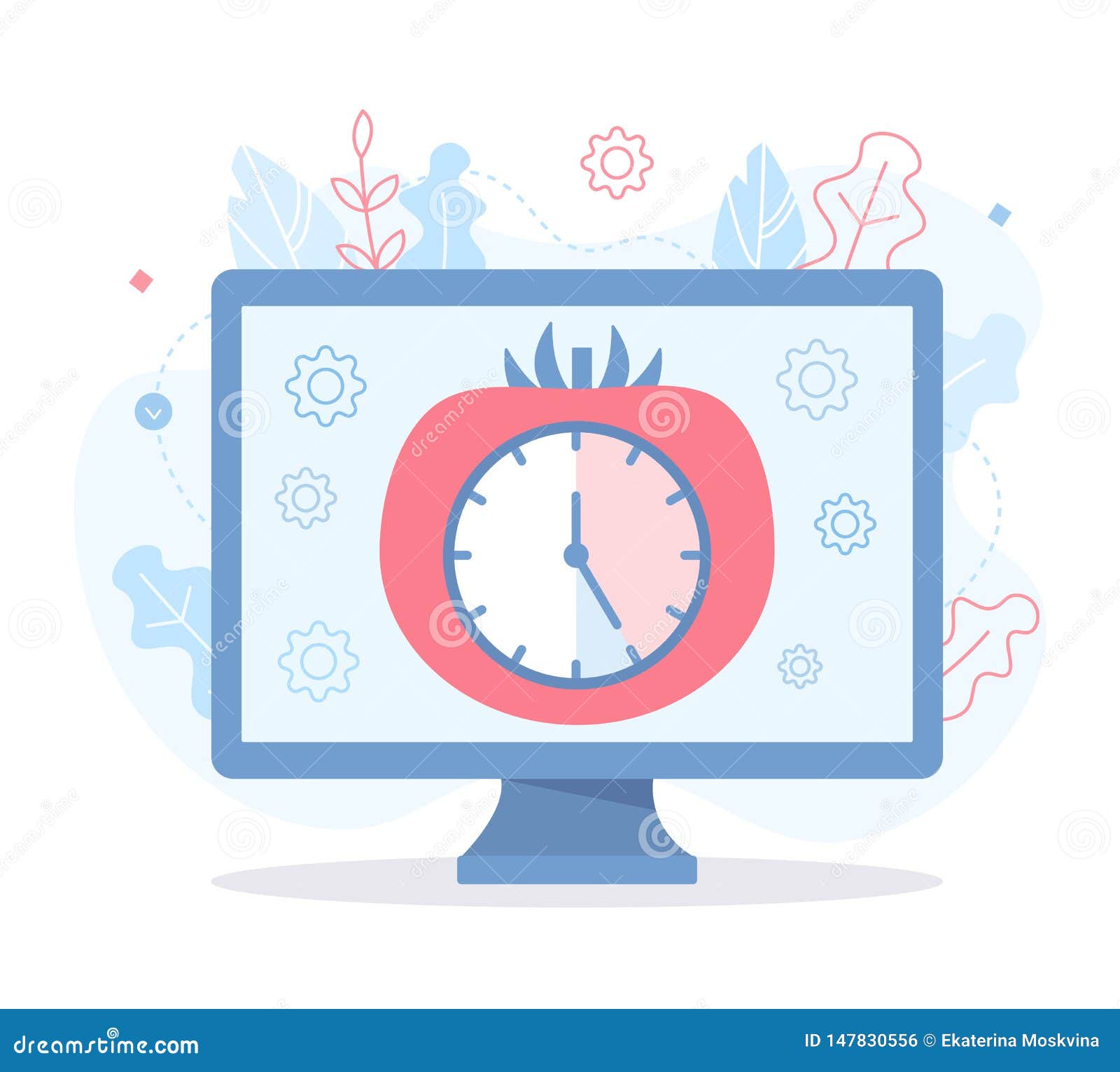 Pomodoro Technique. App Ui Design Vector Illustration | CartoonDealer ...