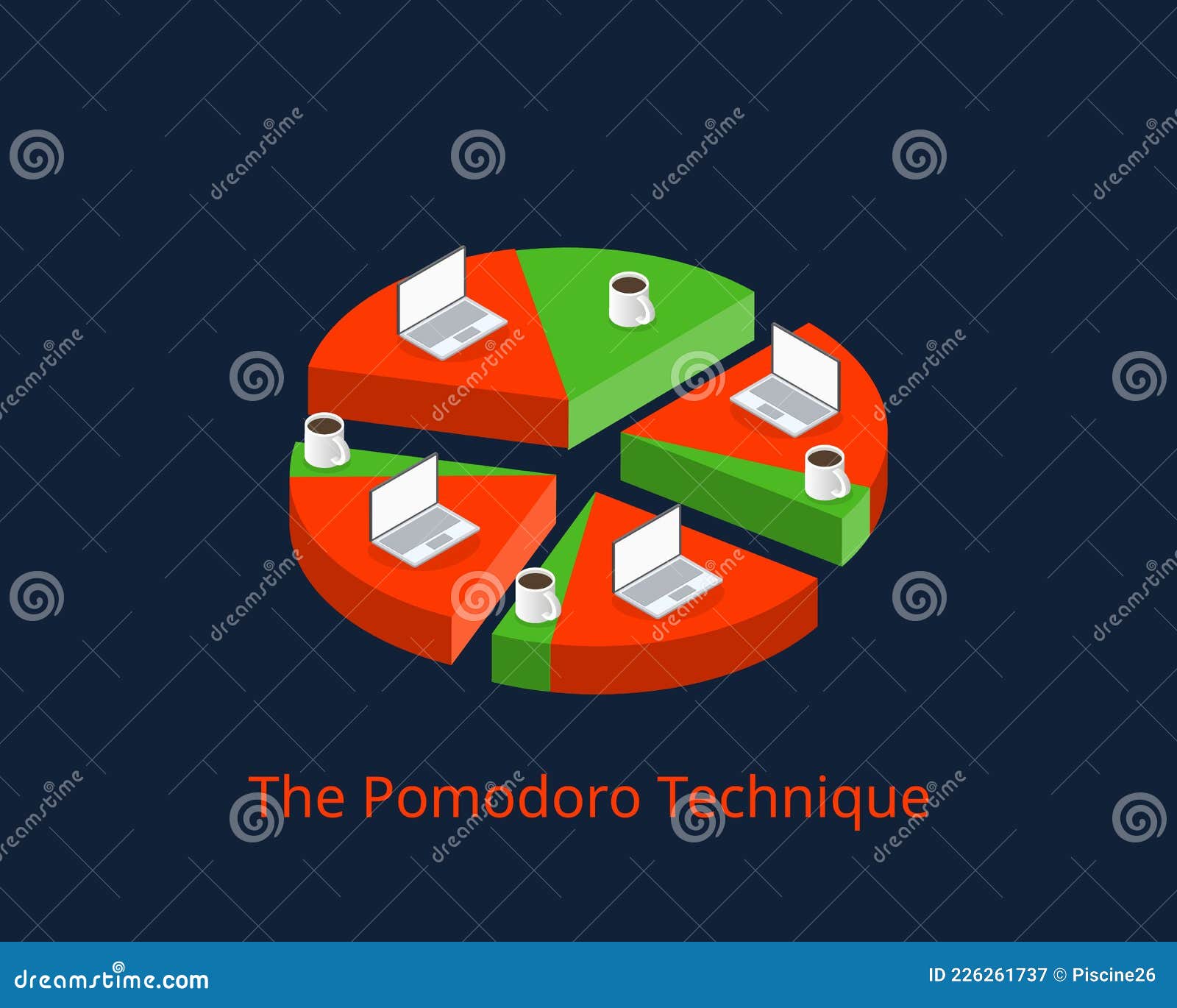Pomodoro Technique. App Ui Design Vector Illustration | CartoonDealer ...