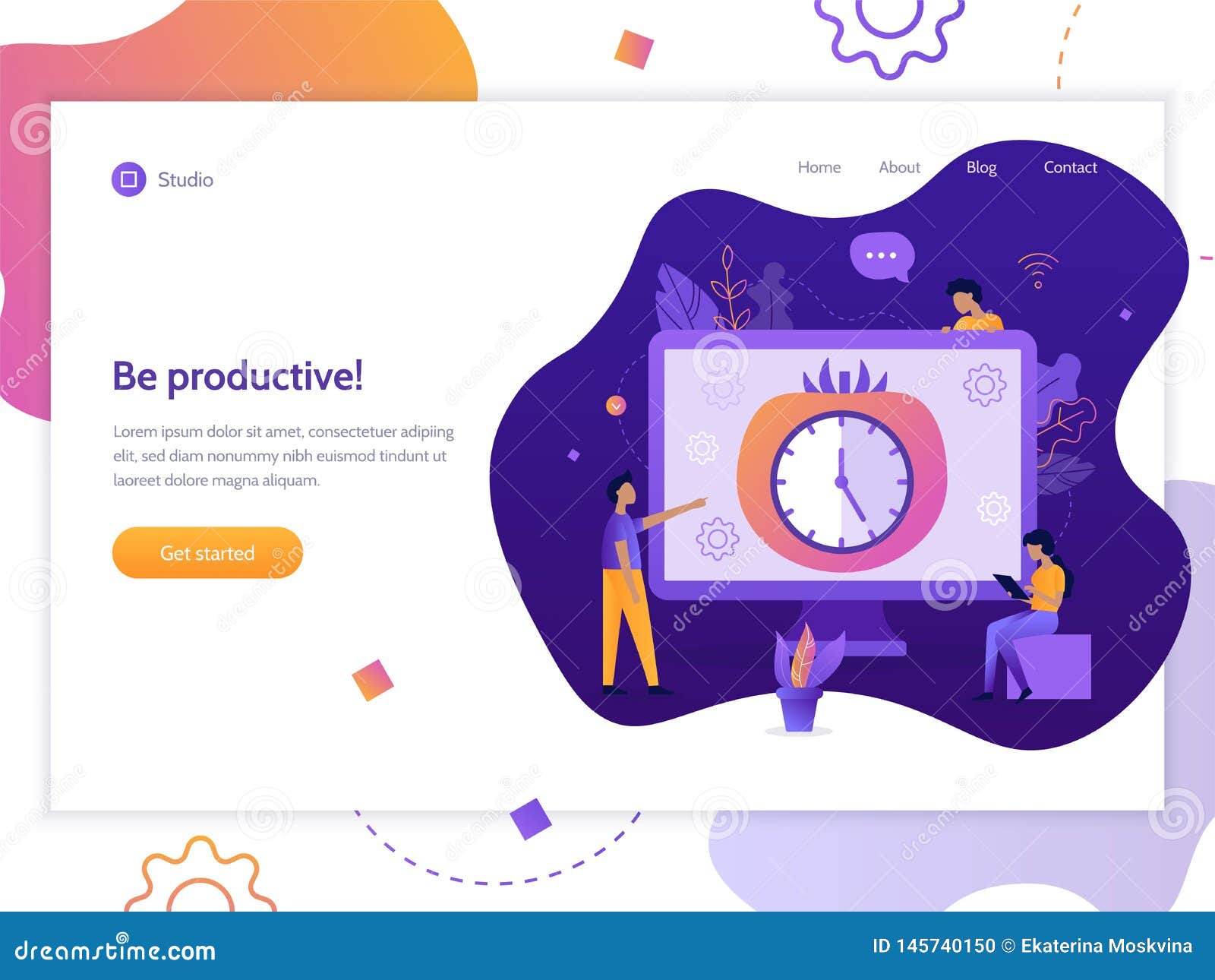 Pomodoro Technique. App Ui Design Vector Illustration | CartoonDealer ...