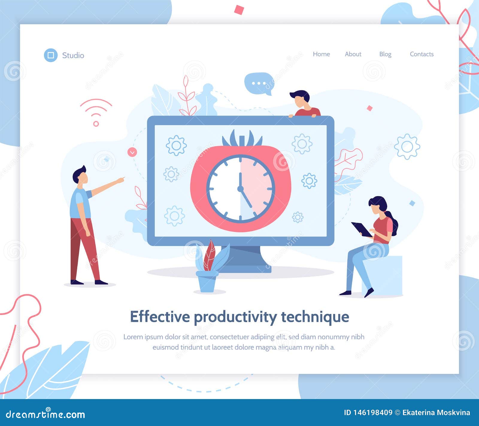 Pomodoro Technique. App Ui Design Vector Illustration | CartoonDealer ...