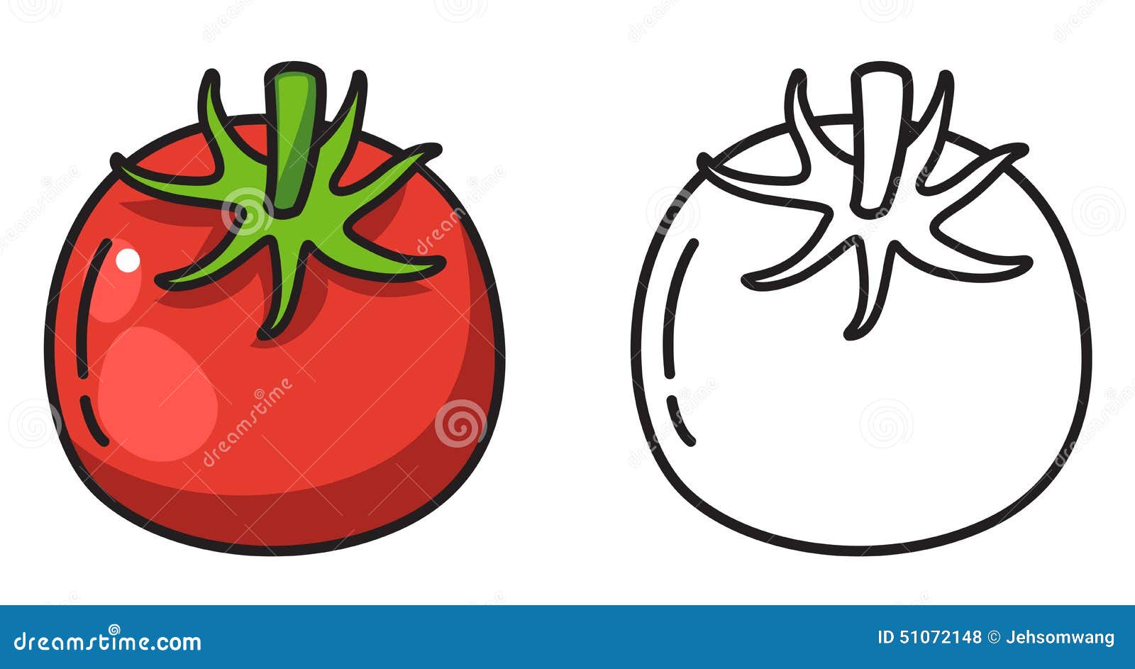 Pomodoro Variopinto Ed in Bianco E Nero Per Il Libro Da Colorare ...