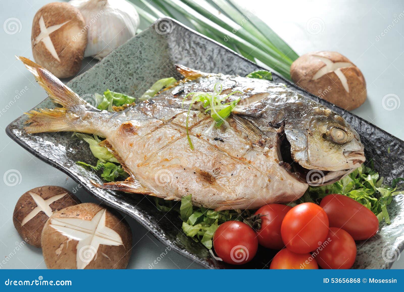 Pompano stock photo. Image of seafood, tomato, japanese - 53656868