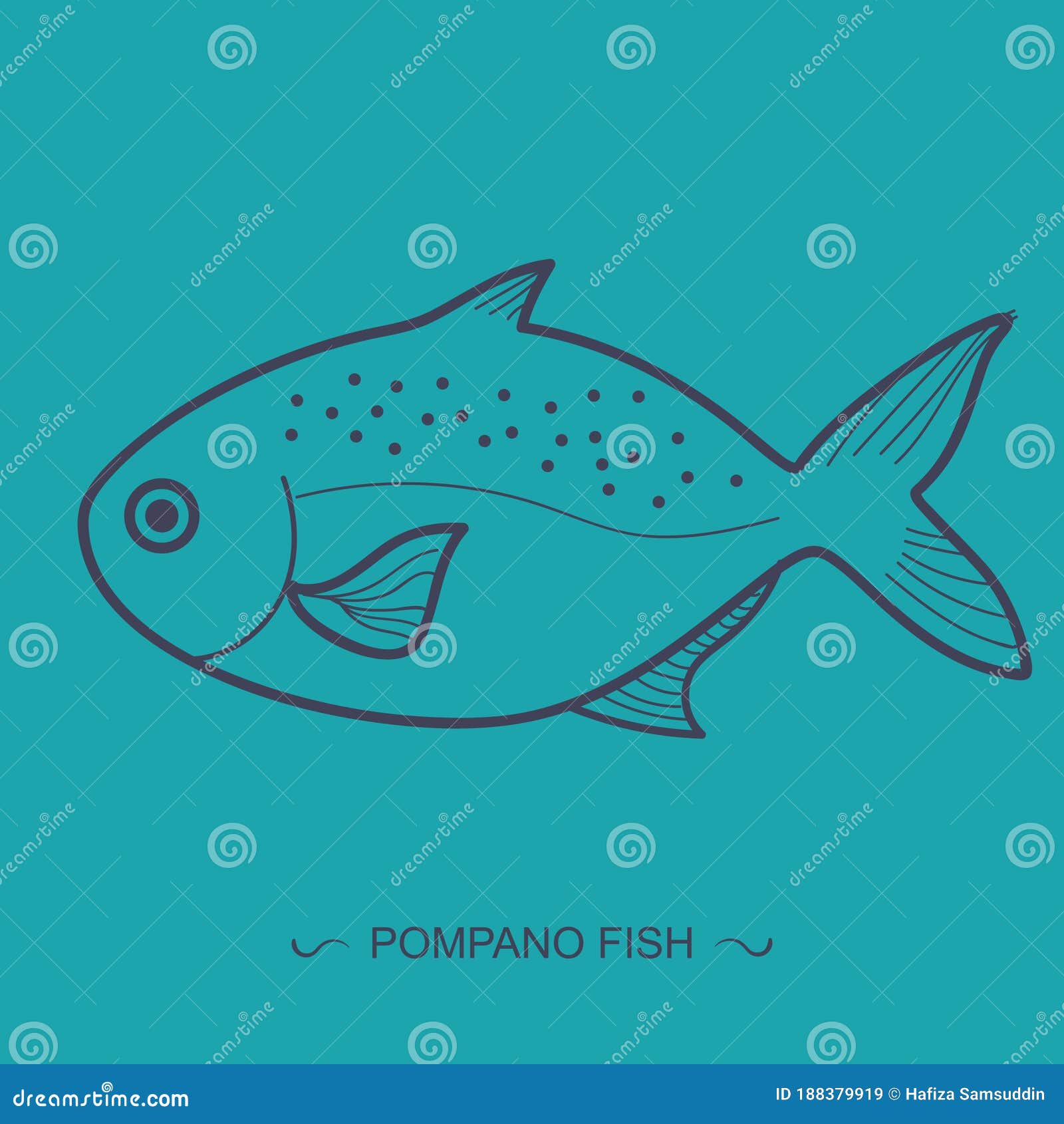 Pompano Fish. Vector Illustration Decorative Design Stock Vector ...