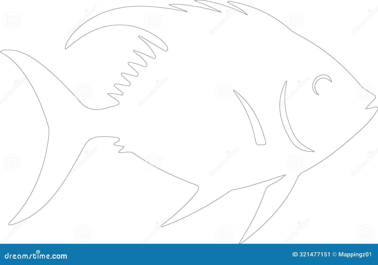 Pompano Outline Silhouette Generative Ai Vector Illustration ...