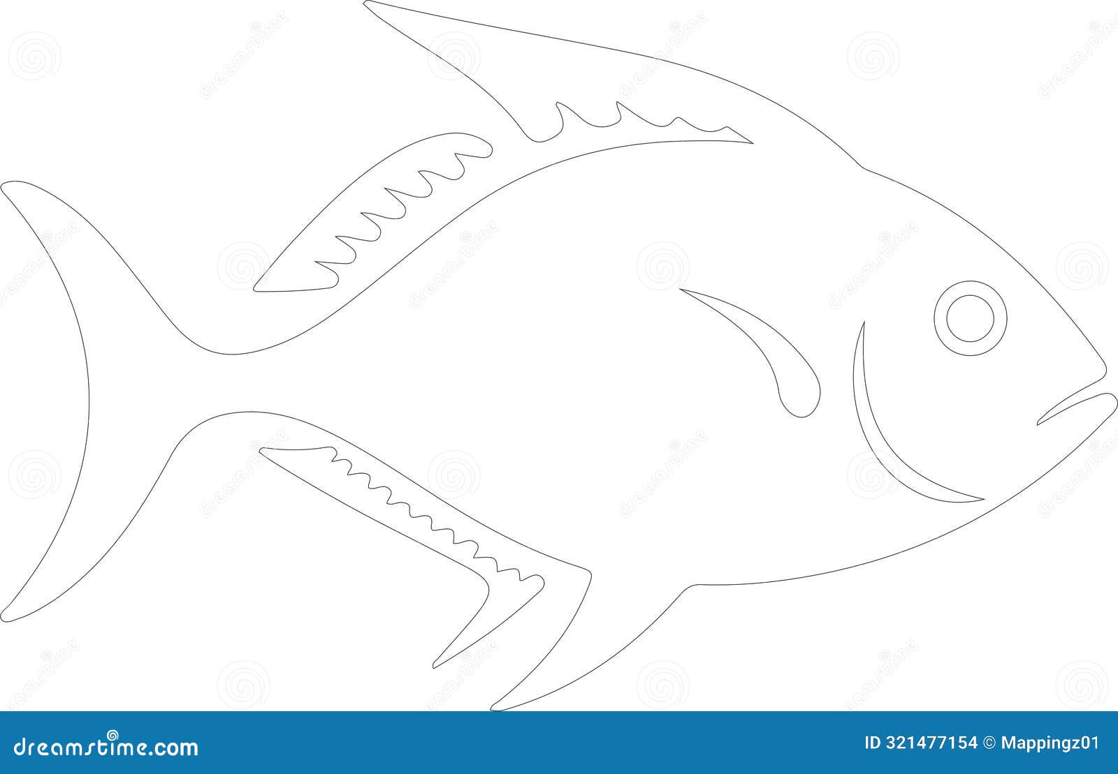 Pompano Outline Silhouette Generative Ai Vector Illustration ...