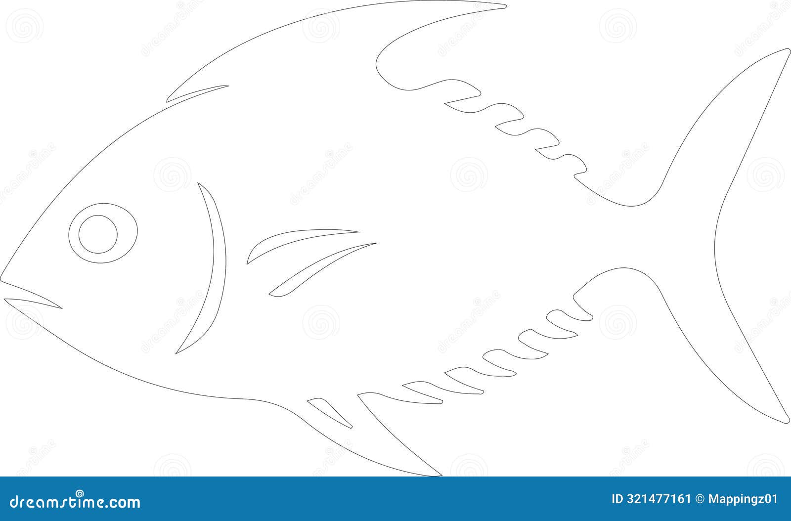 Pompano Outline Silhouette Generative Ai Vector Illustration ...