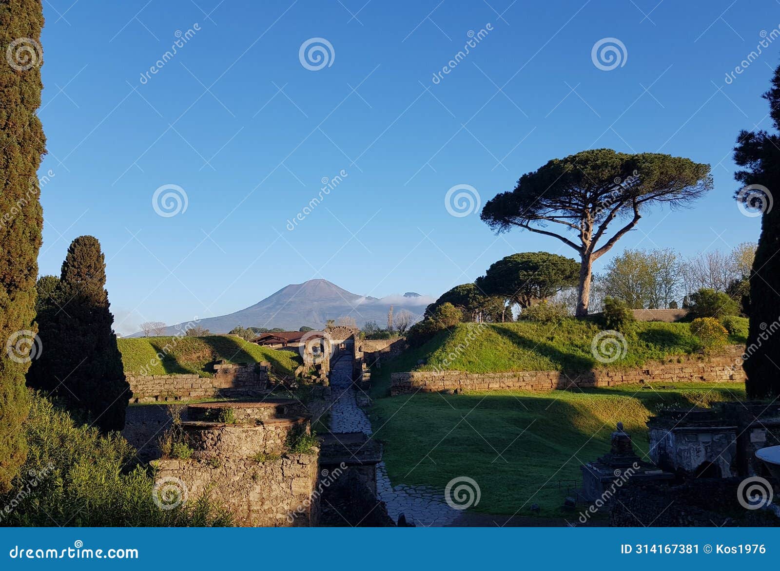 Pompeii, an Ancient Roman Town Destroyed by the Volcano Vesuvius. Stock ...