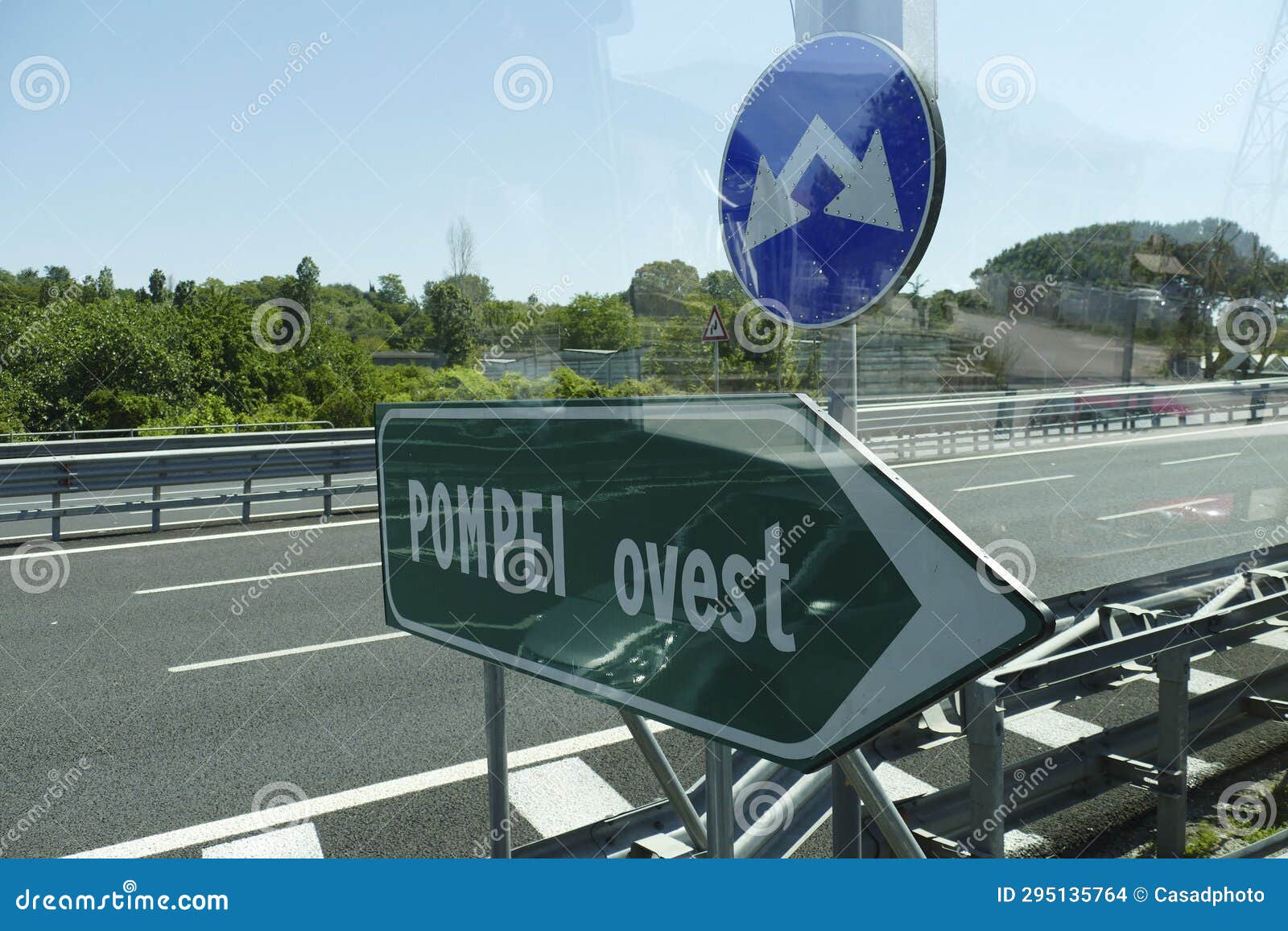 Pompeii Este Road Sign on Highway. Italy Stock Photo - Image of pompeii ...