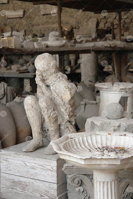 Pompeii Stone Boy stock photo. Image of history, artifacts - 30789924