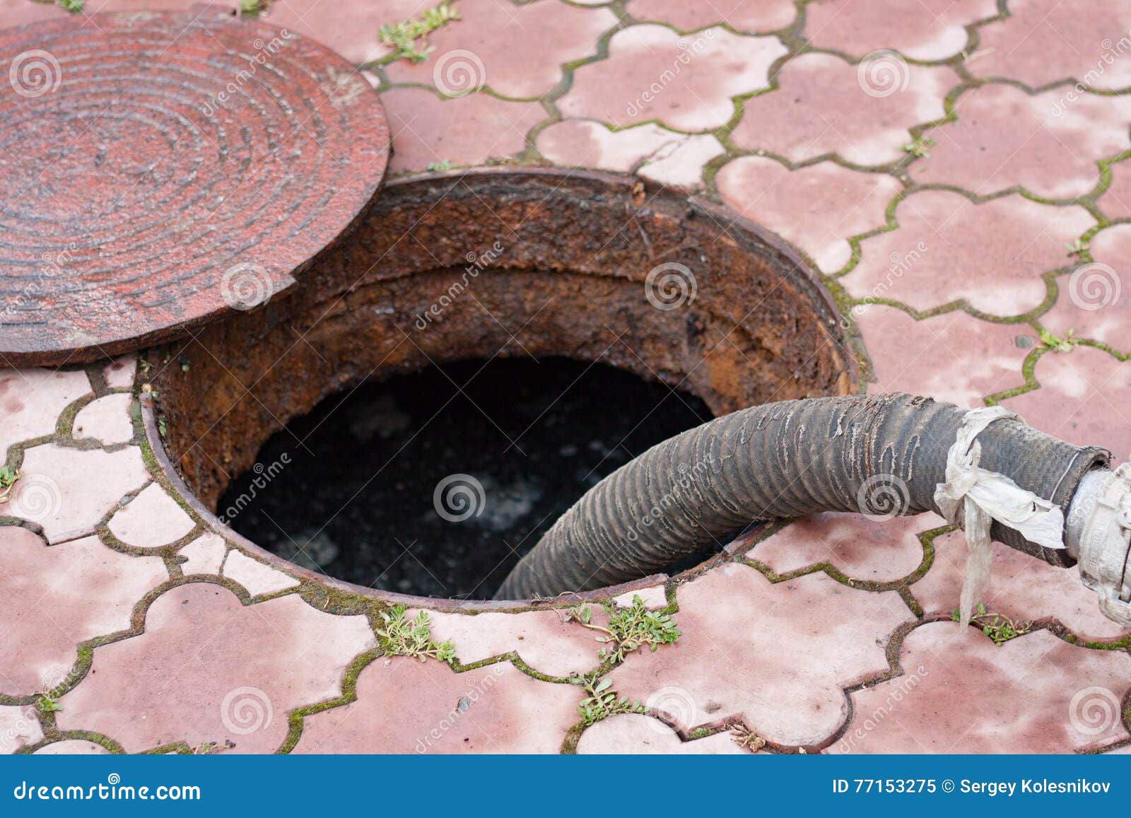 Pompende Riolering Van Het Gat Stock Afbeelding - Image of vervanging ...