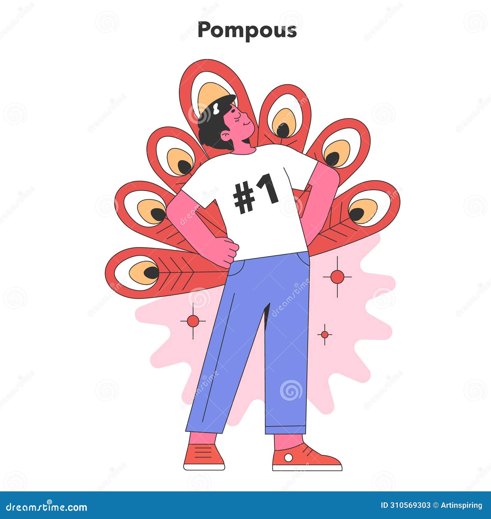 Pompous Character Concept. Flat Vector Illustration. Stock Illustration ...