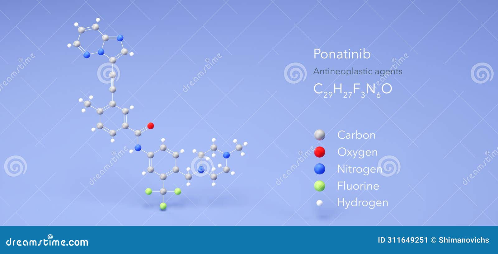 Ponatinib Molecule, Molecular Structures, Antineoplastic Agents, 3d ...