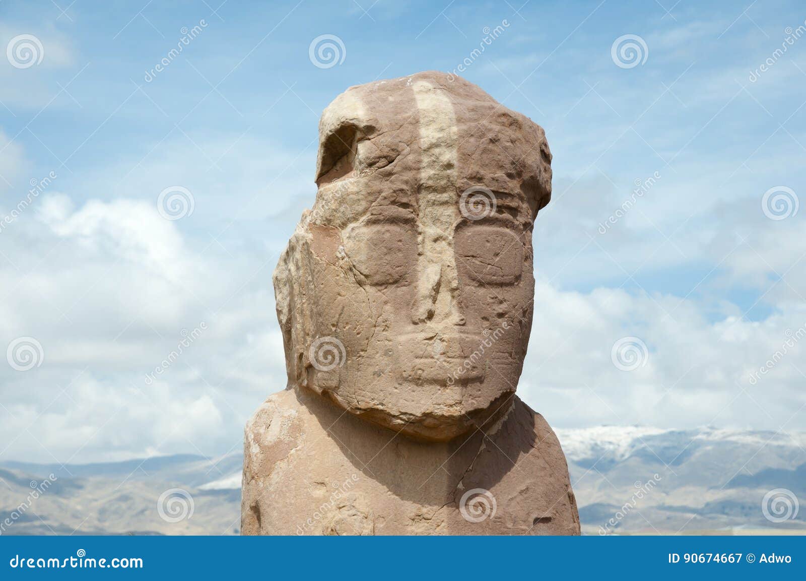 Ponce Stela Monument - Tiwanaku - Bolivia Stock Image - Image of ...