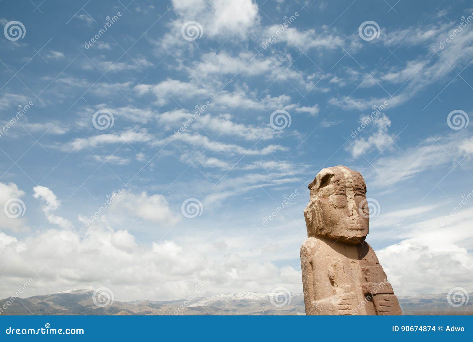 Ponce Stela Monument - Tiwanaku - Bolivia Stock Photo - Image of rock ...