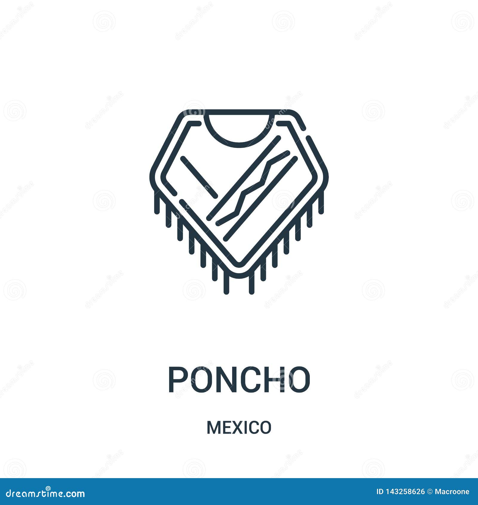 Poncho Icon Vector from Mexico Collection. Thin Line Poncho Outline Icon Vector Illustration ...