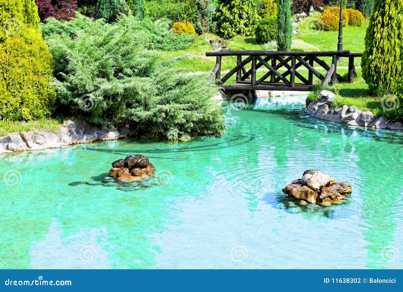 Pond bridge stock photo. Image of horticulture, green - 11638302