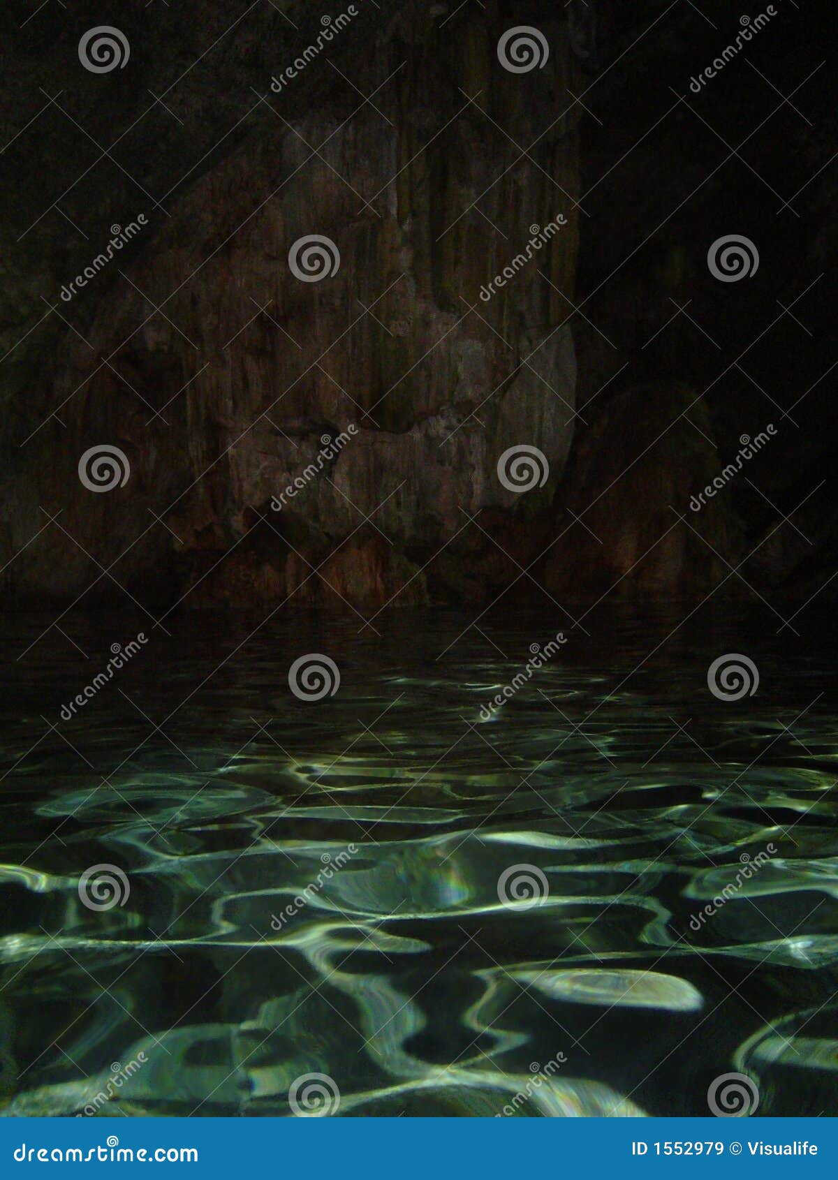Pond into a cave stock image. Image of swimming, bath - 1552979