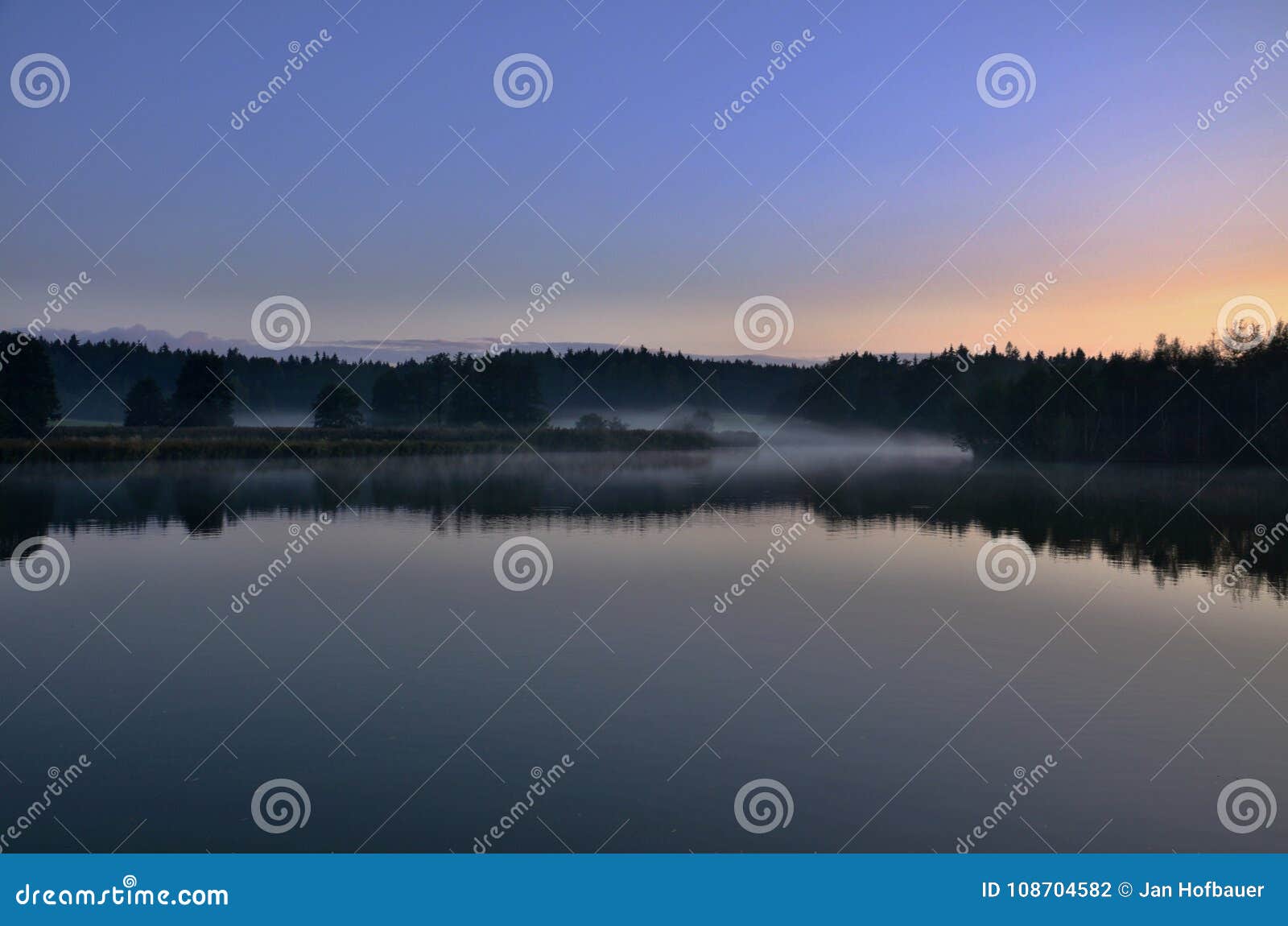 Pond with fog stock photo. Image of environment, foggy - 108704582