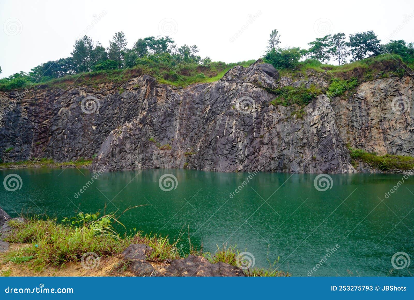 Pond Formed in a Given Up Quarry Stock Image - Image of deep, mining ...