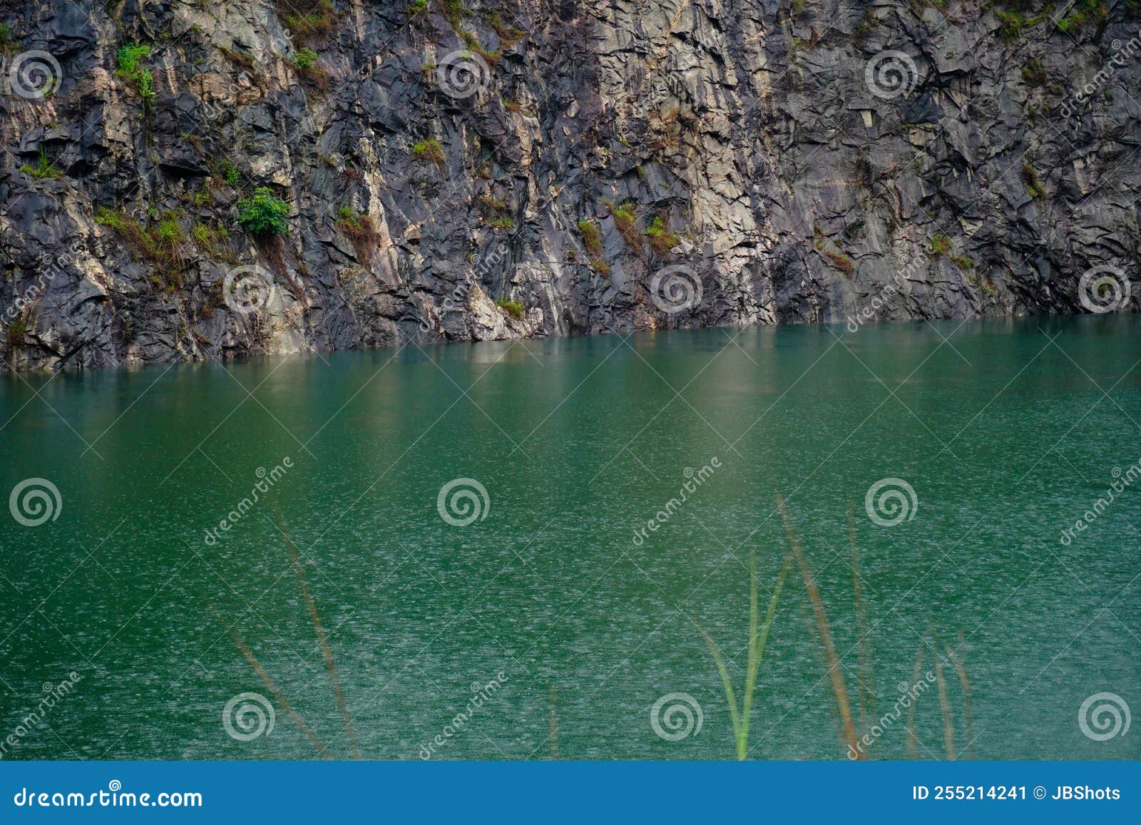 Pond Formed in a Given Up Quarry Stock Image - Image of rock, water ...