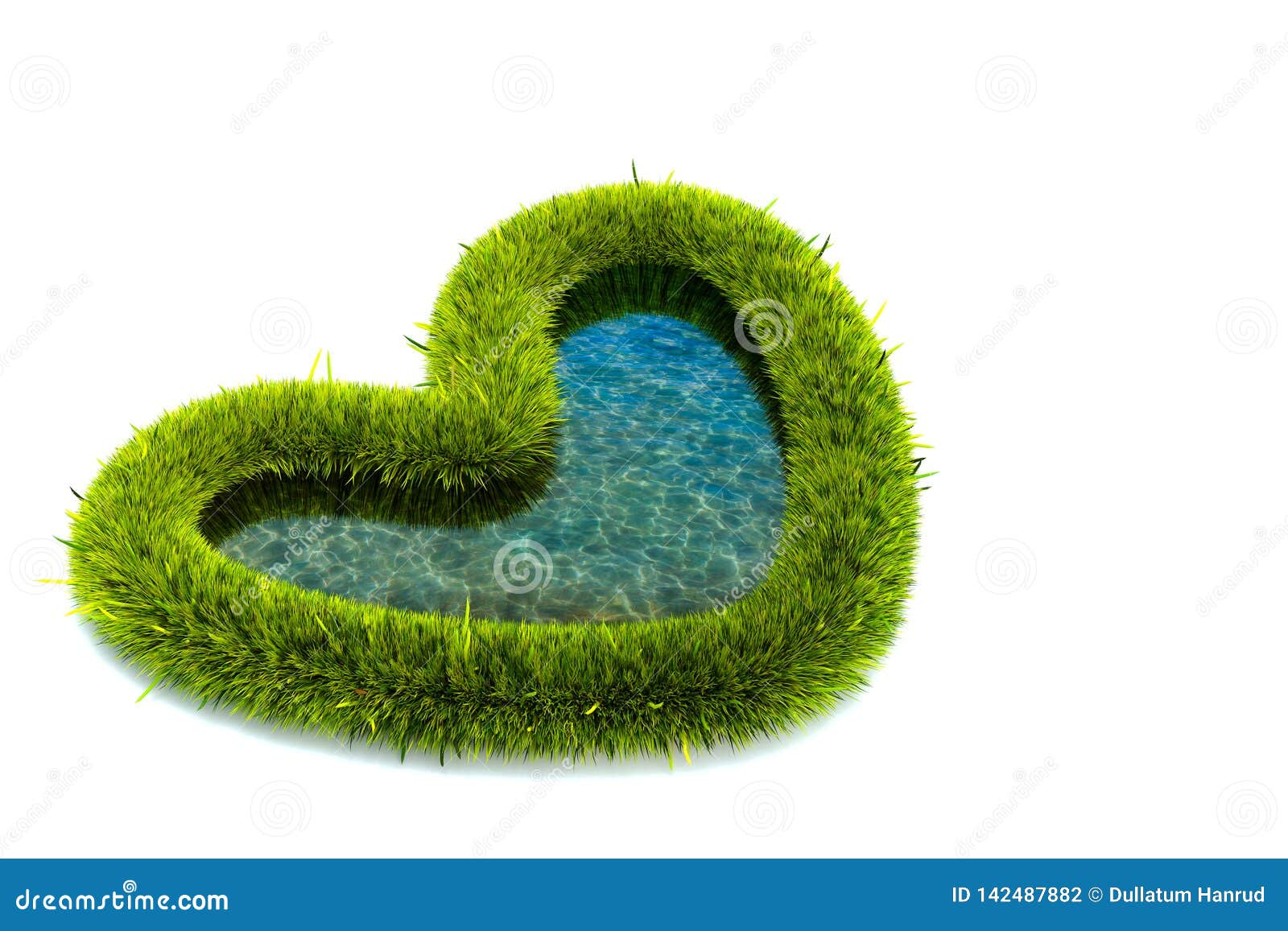 The pond is heart shaped stock illustration. Illustration of rendering ...