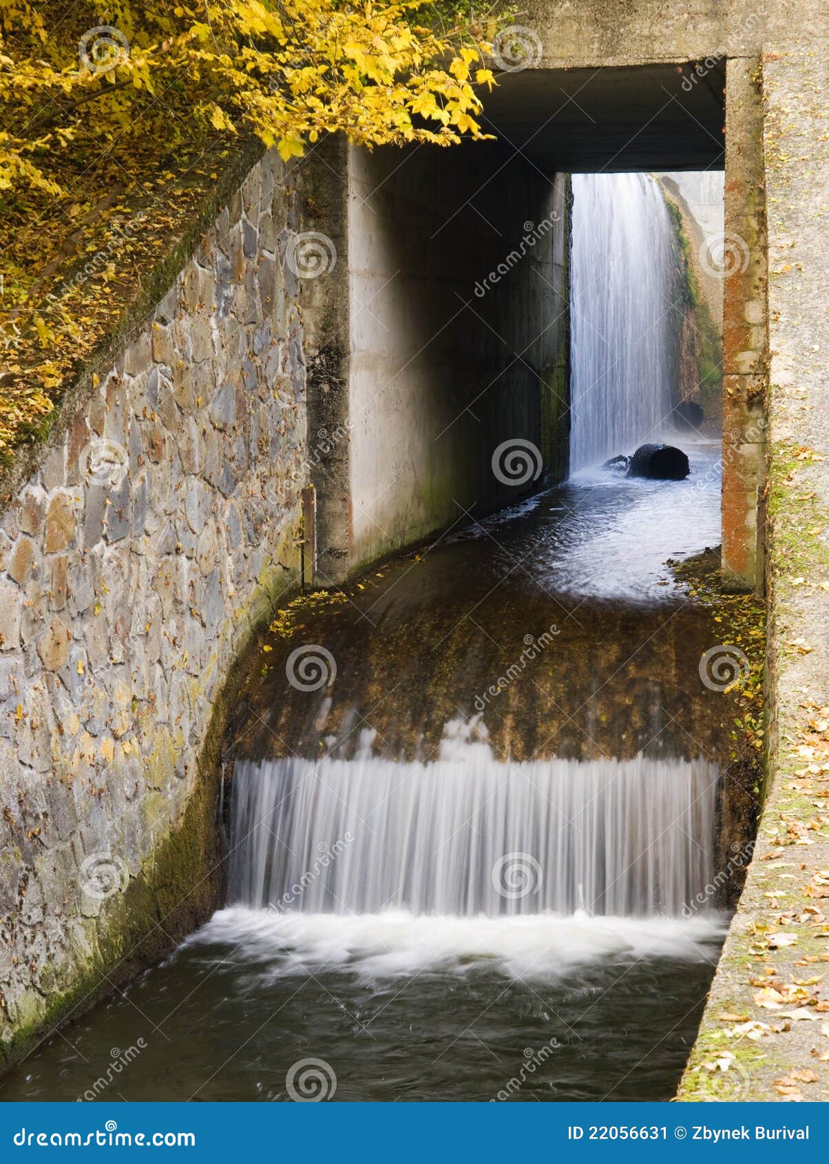 Pond outlet stock image. Image of outlet, landscape, pond - 22056631