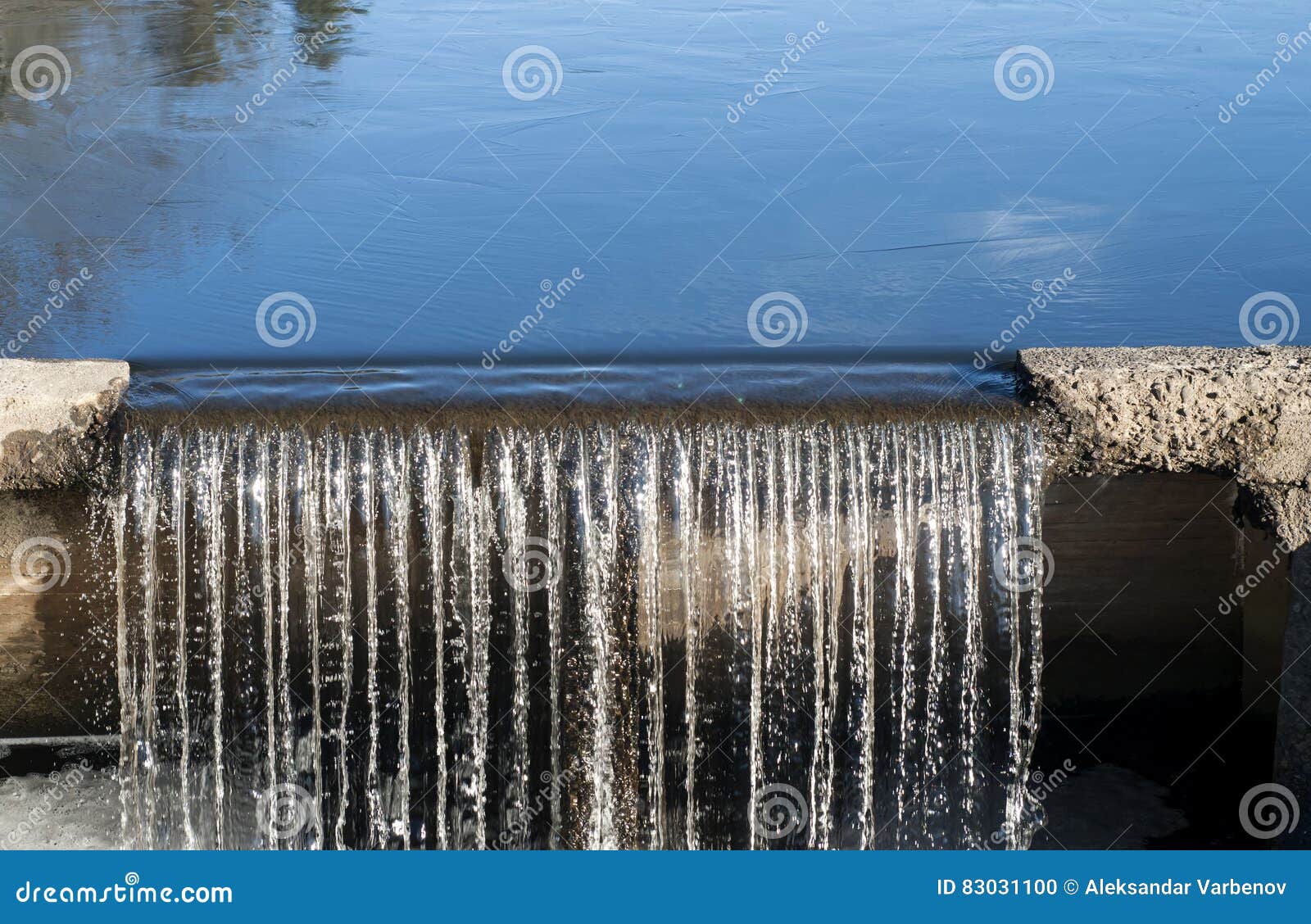 Pond overflow in action stock photo. Image of reservoir - 83031100