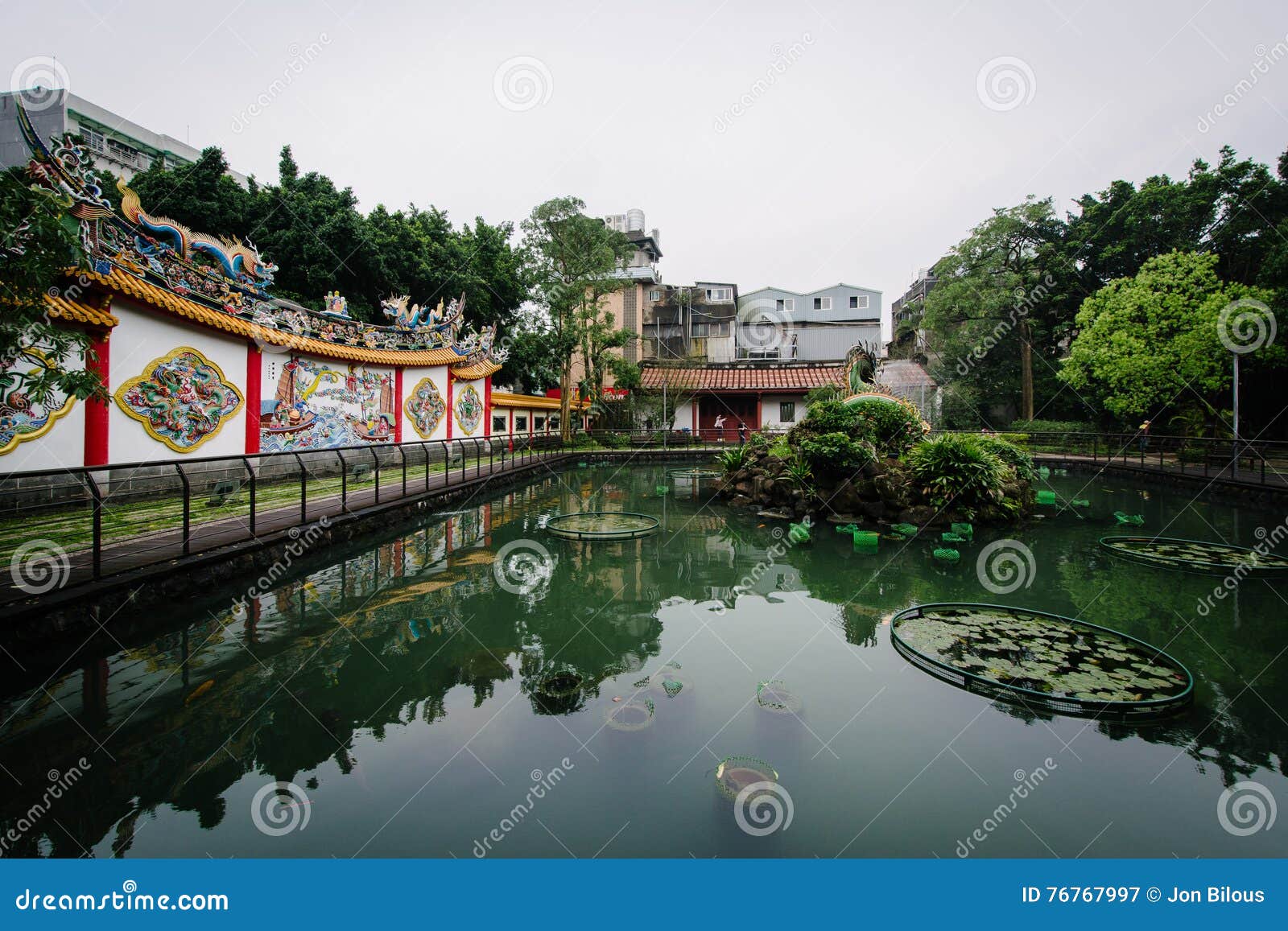 Pond at a Park in the Datong District, in Taipei, Taiwan. Editorial ...