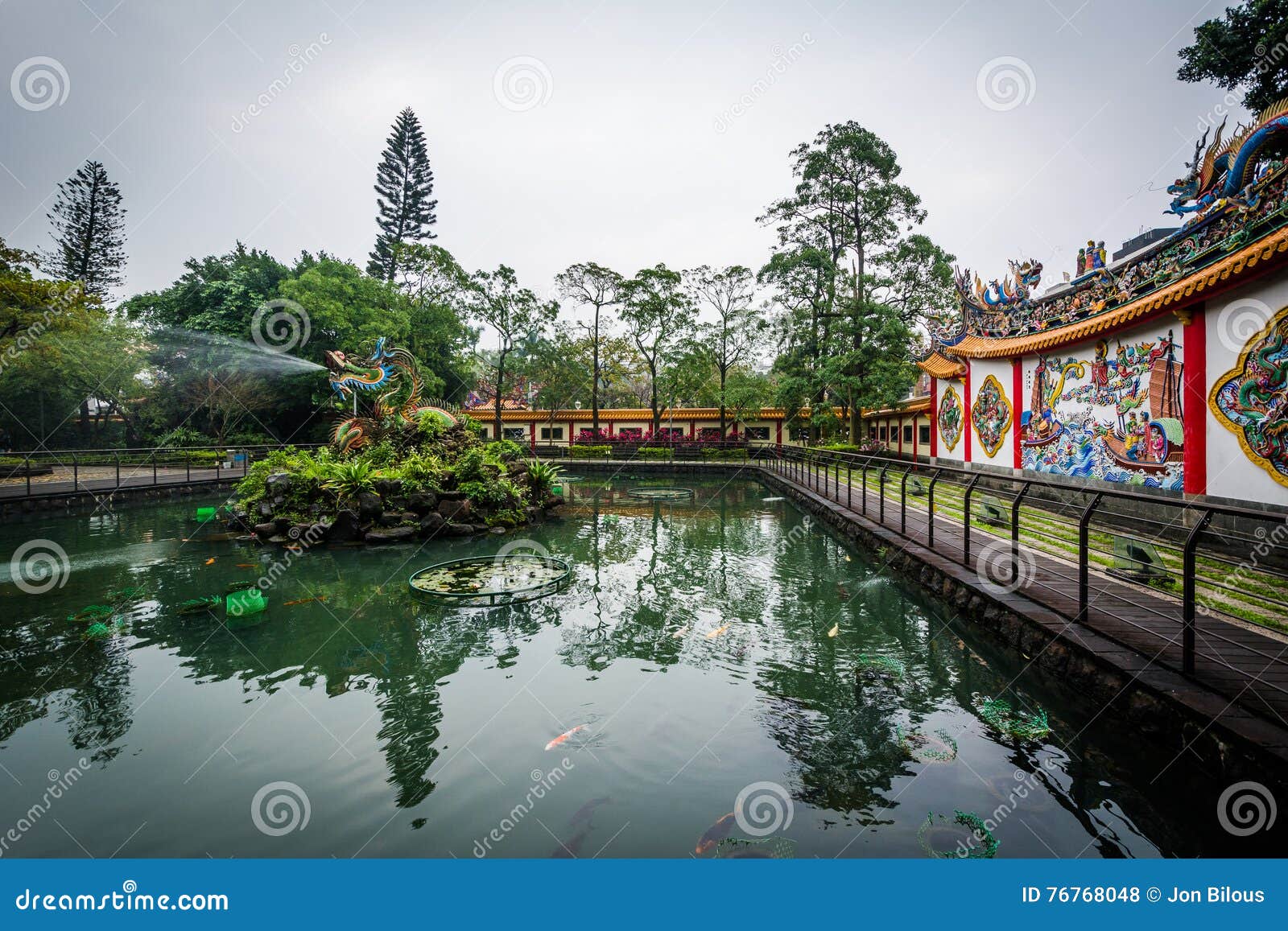 Pond at a Park in the Datong District, in Taipei, Taiwan. Stock Photo ...