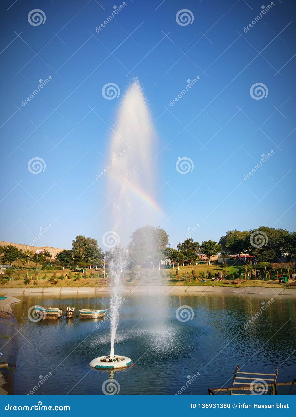 Pond with Rainbow stock photo. Image of rainbow, atrees - 136931380