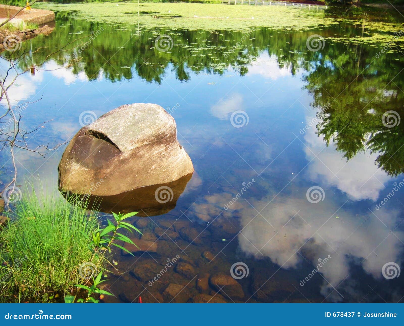Pond with rock stock image. Image of adventure, natural - 678437